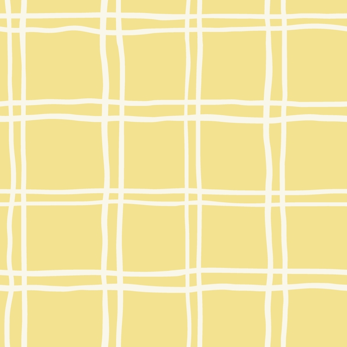 Sunny Pastel Lemon Yellow Check Wallpaper