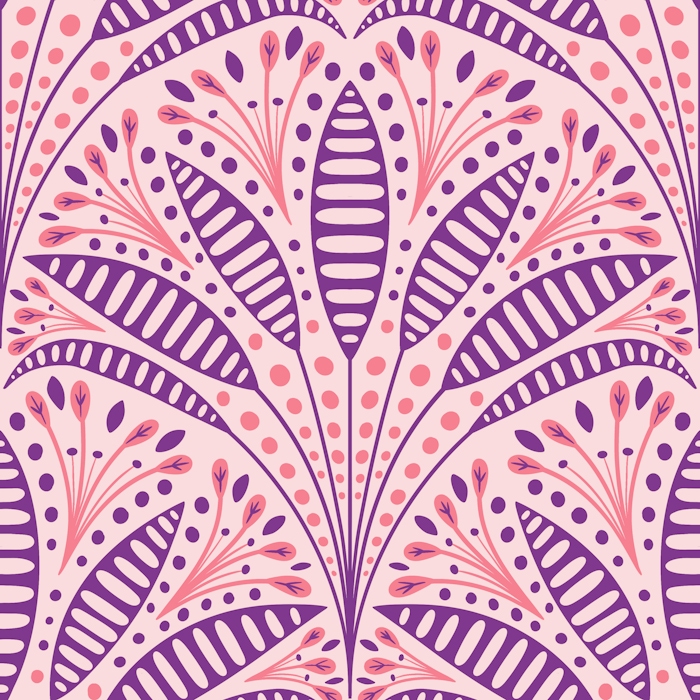 Pink Floral Geometric Wallpaper