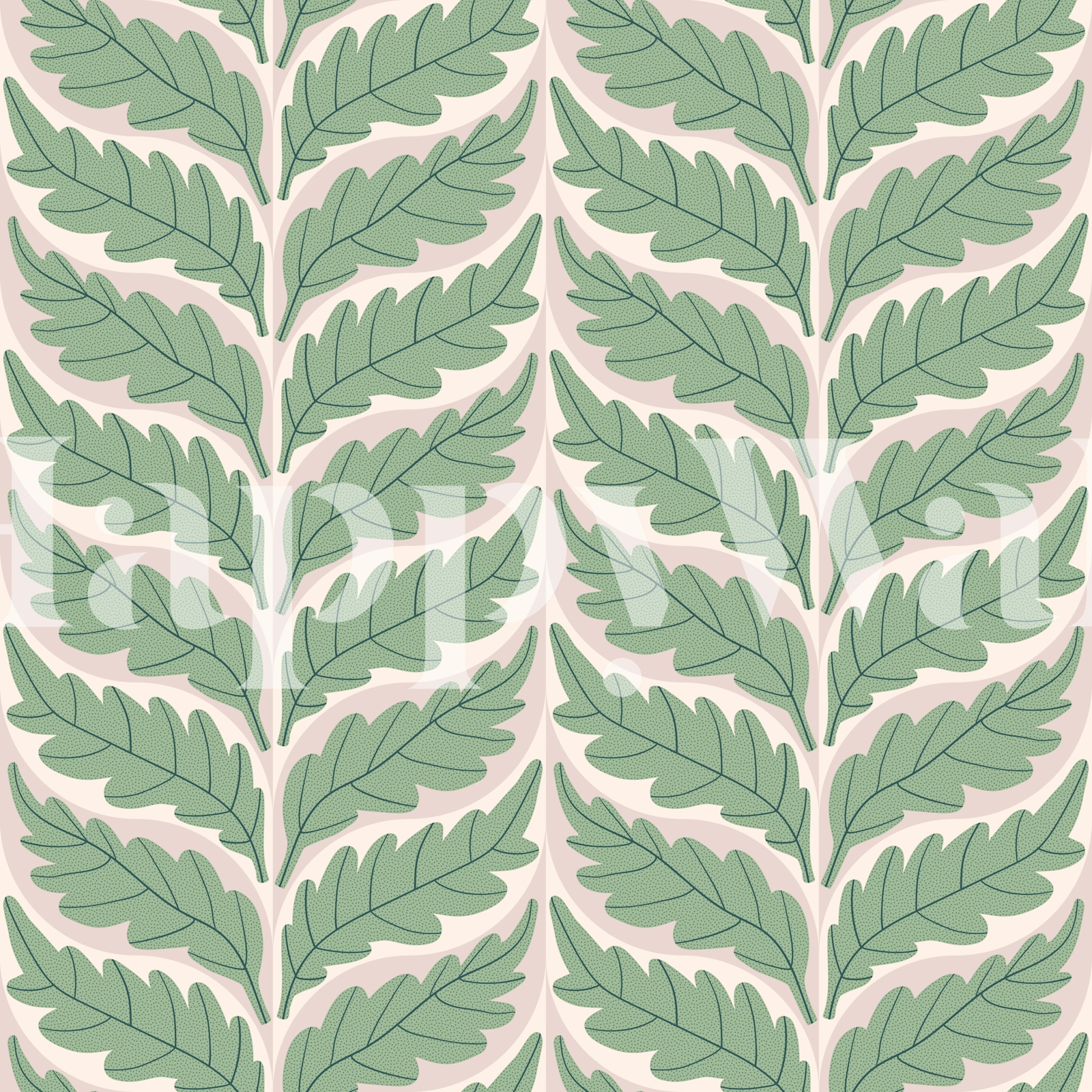 Elegant Green Leaf Design - Happywall