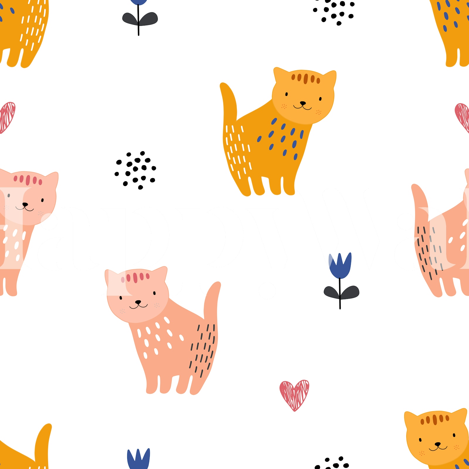 Playful Cat Kids Wallpaper