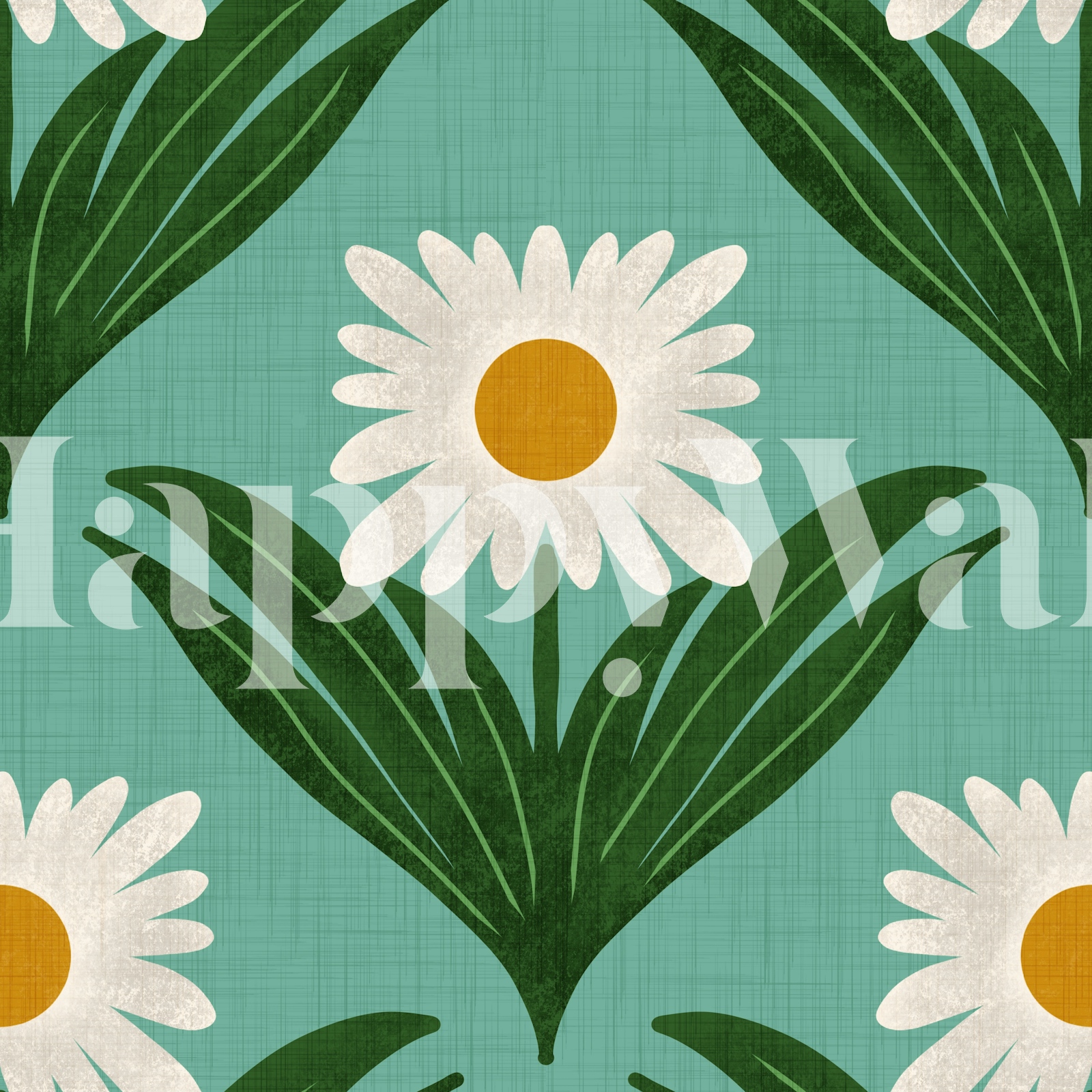 Vintage Daisy Delight Blue - Happywall