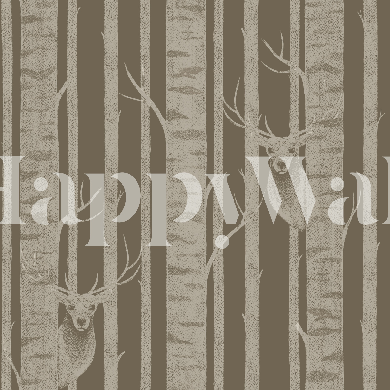 Earth Tone Deer Forest Wallpaper
