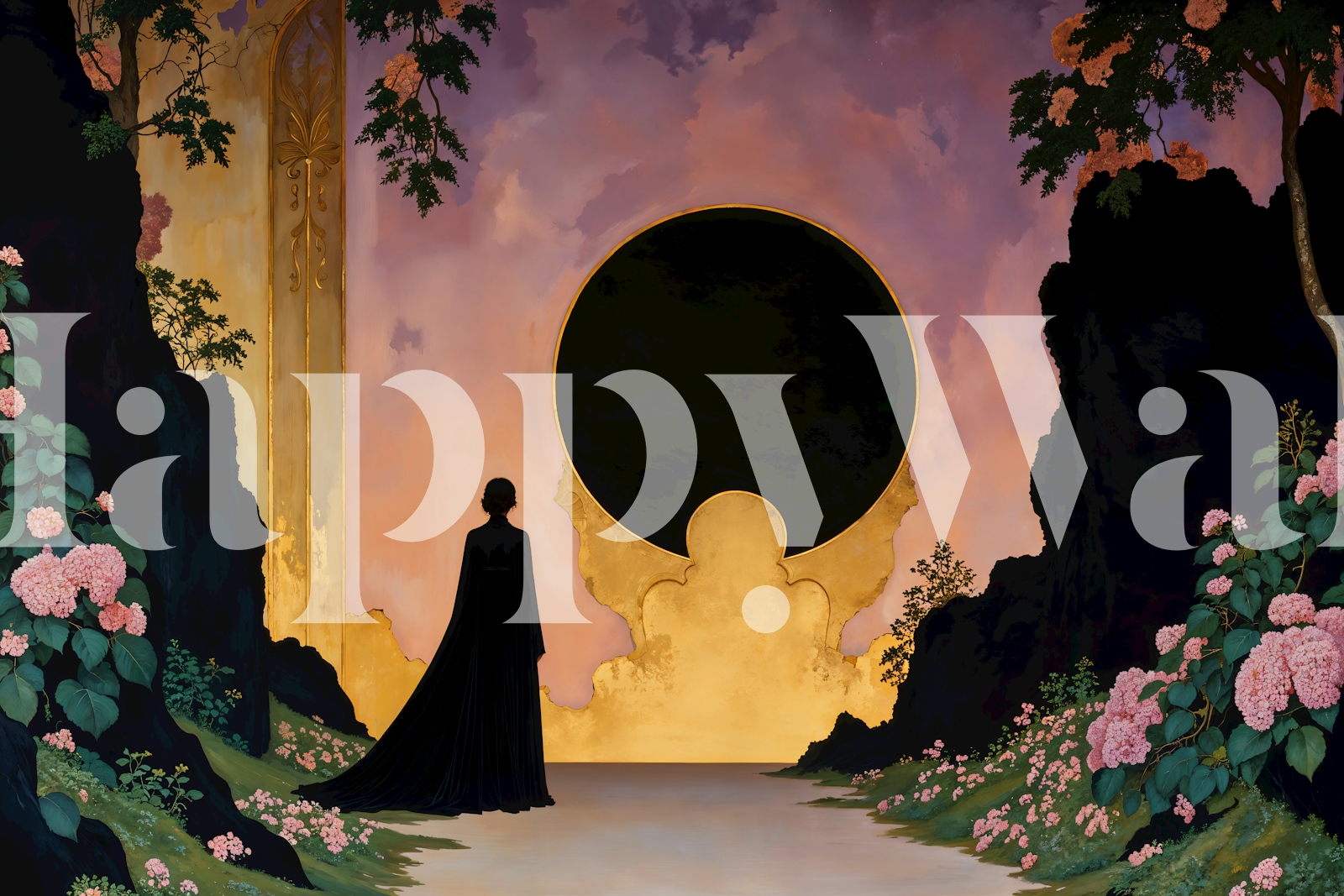 Mystical Floral Sunset Wallpaper
