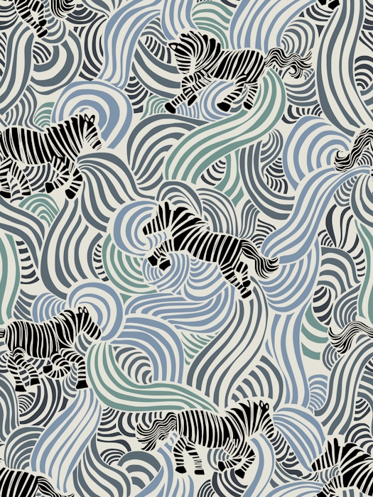 Kidult Zebra Animal Print Denim | happywall.com