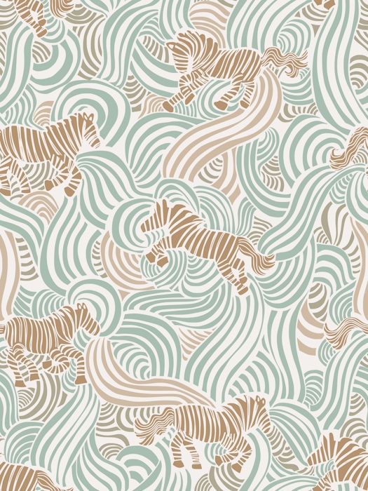 Muted Zebra Animal Print Wallpaper
