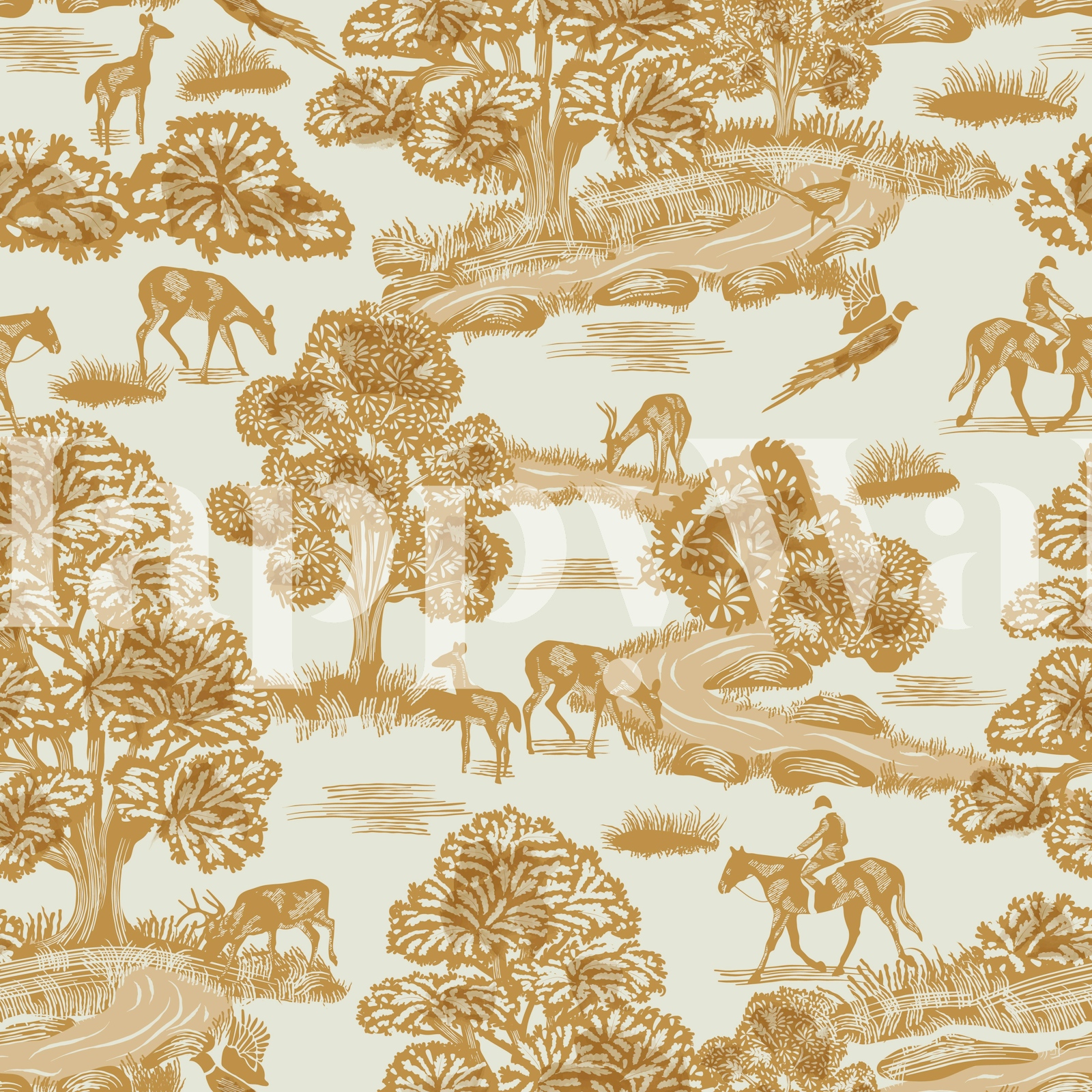 Country Brook - Gold Wallpaper