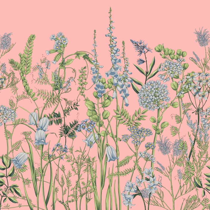 Pink Floral Botanical Wallpaper