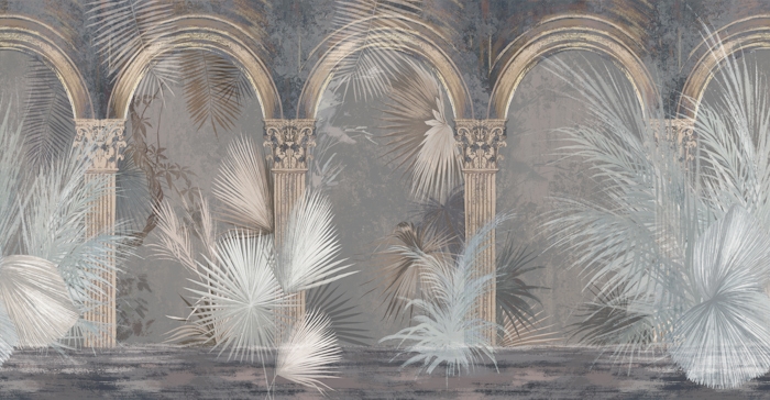 Elegant Palm Column Wallpaper