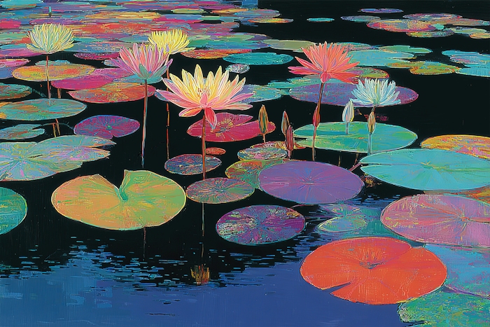 Colorful Lotus Floral Wallpaper for Home