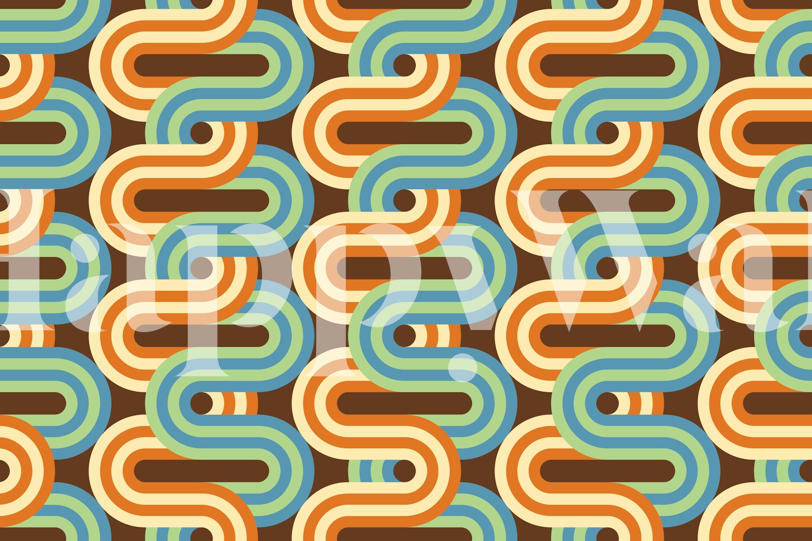 Intertwined Curved Stripes – Earthy 70s L Wallpaper