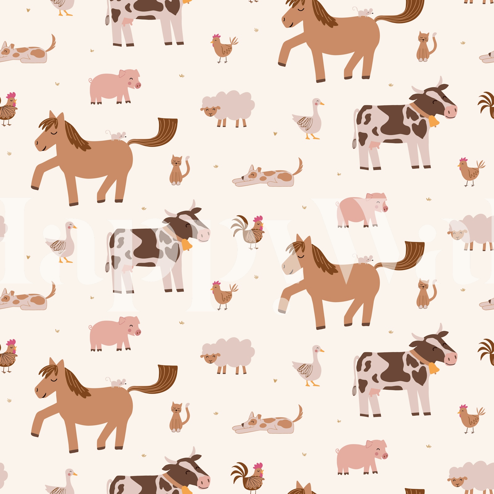 Farm Animal Parade Wallpaper - happywall.com