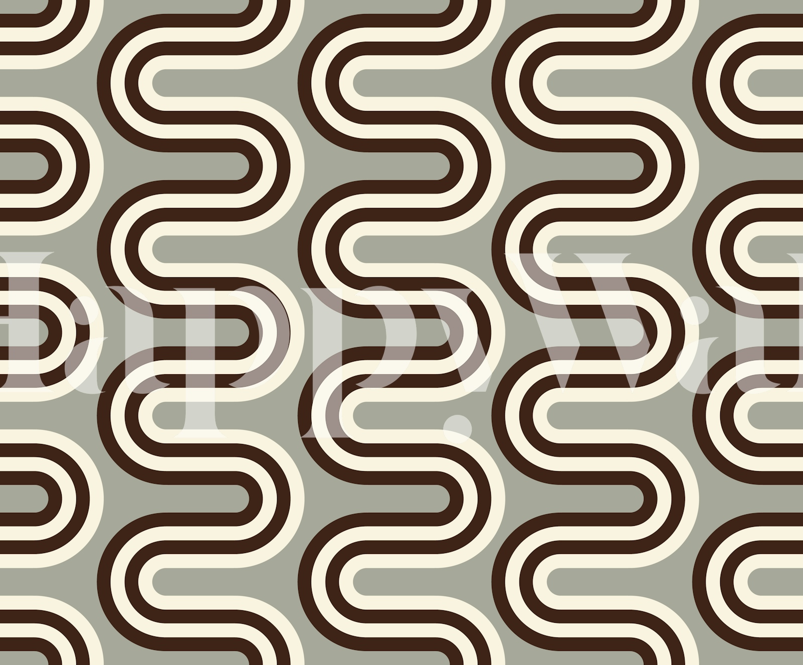 Retro Zig-Zag Curved Stripes Wallpaper