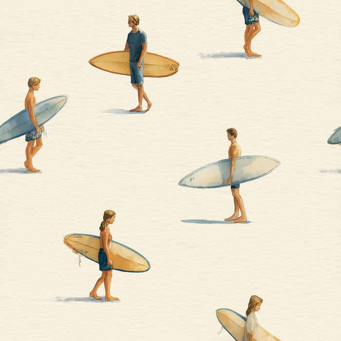 Surfer Summer Beach Wallpaper