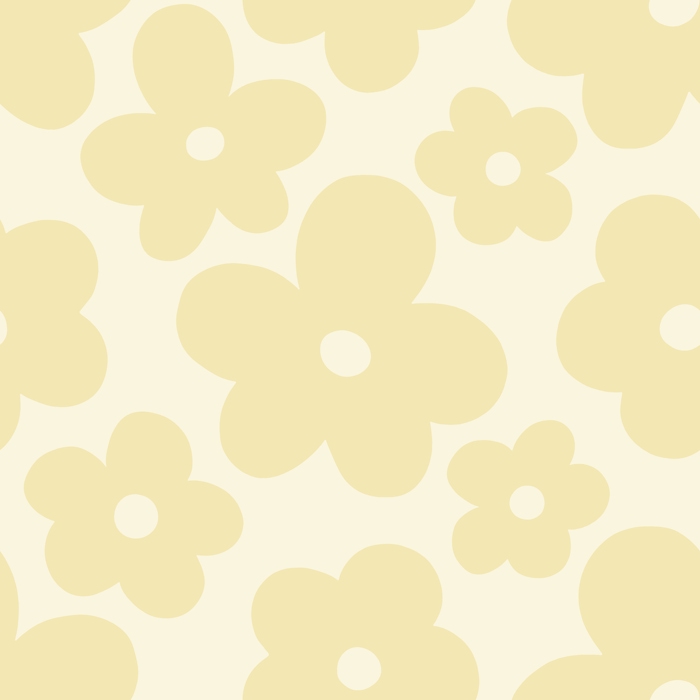 Lulu Scandi Flowers - Butter Yellow Wallpaper