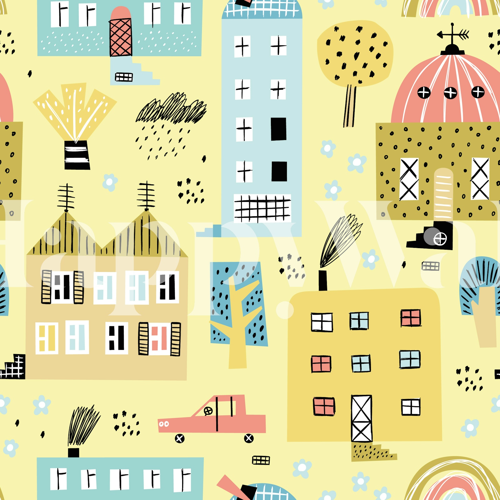 Playful Building Patterns - Happywall.com