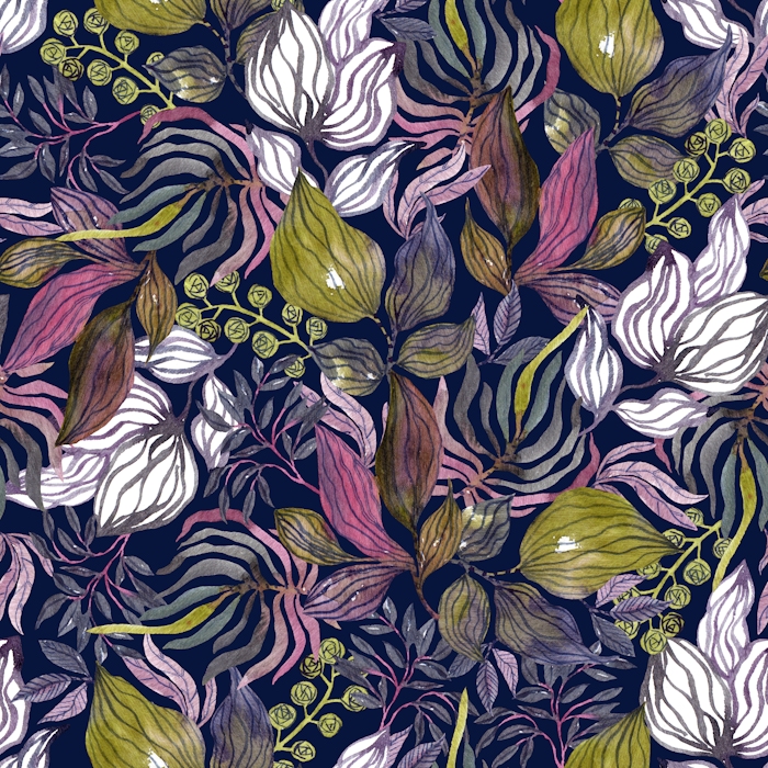 Botanical Midnight Bloom Wallpaper - happywall.com