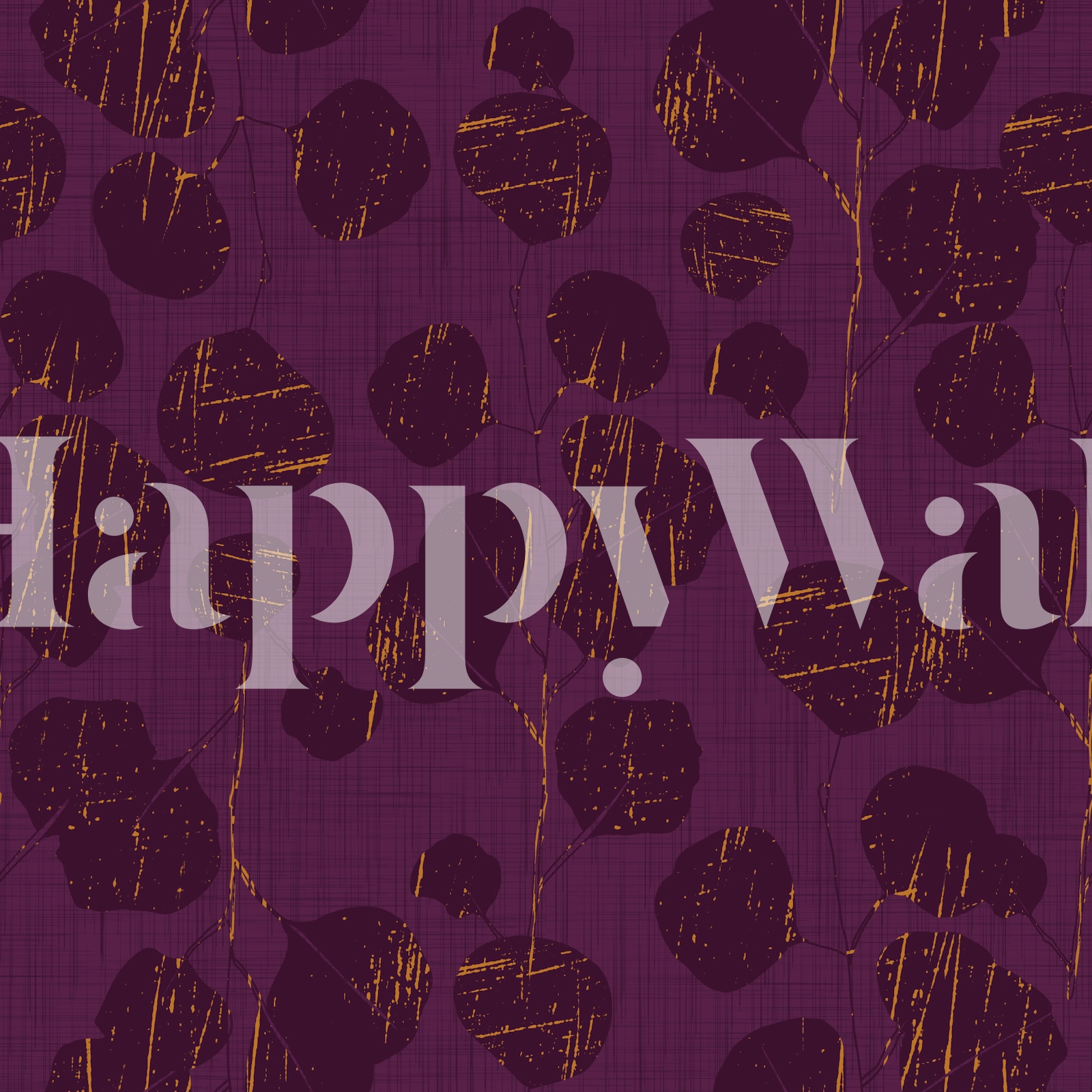 Boho Jewel Tone Botanical Plum Leave Purple | Happywall