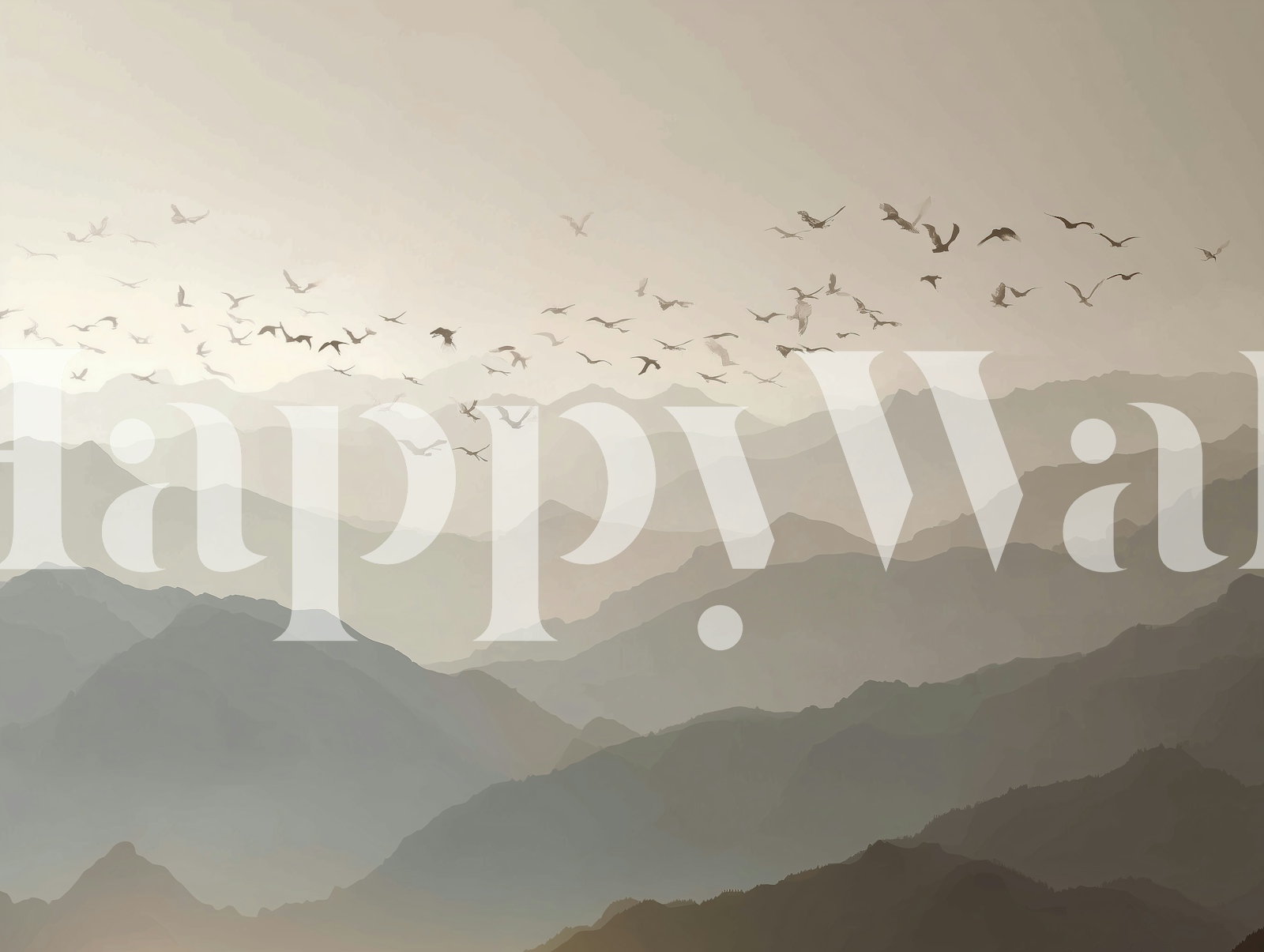 Serene Bird Migration Wallpaper | Happywall
