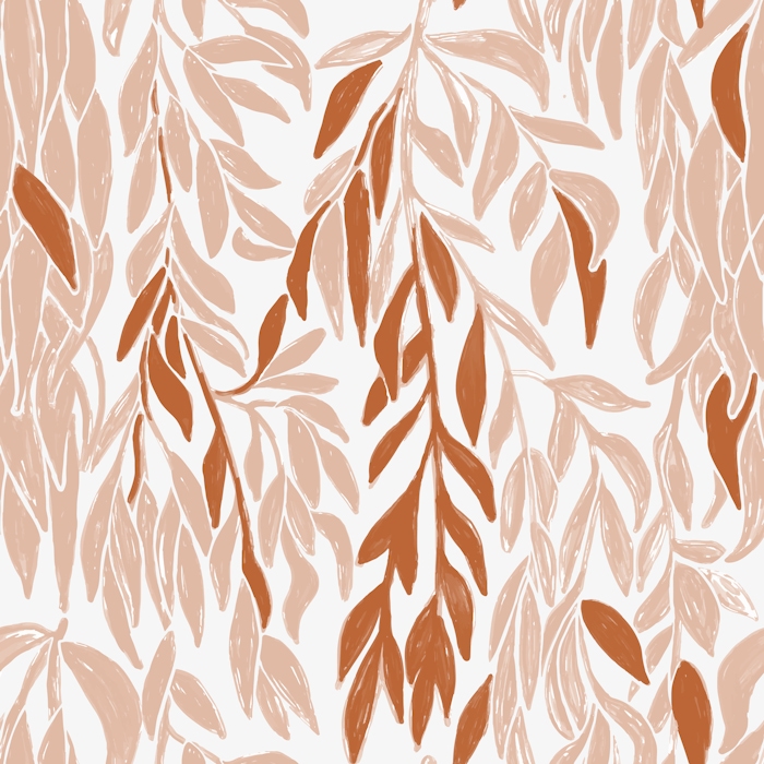 Willow in Orange Wallpaper - happywall.com