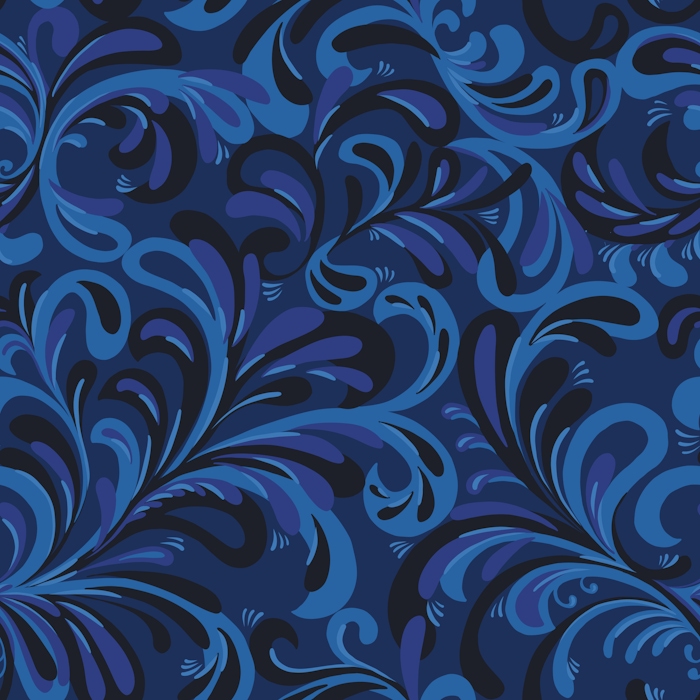 Blue Bohemian Floral Wallpaper for Living Room