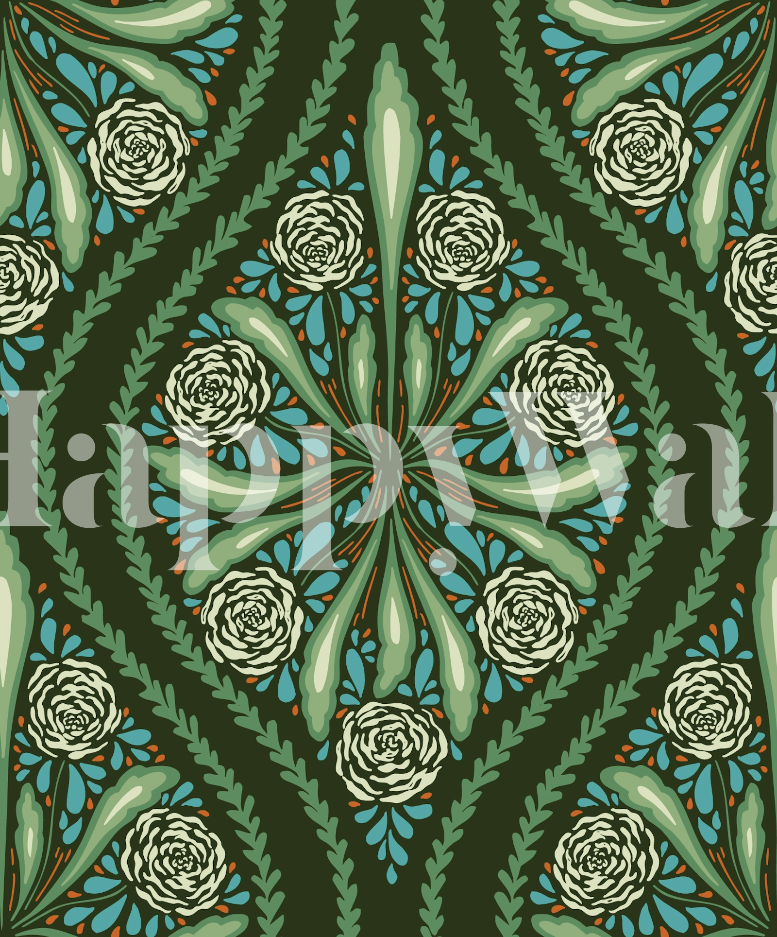 Retro Rosette Wallpaper | happywall.com