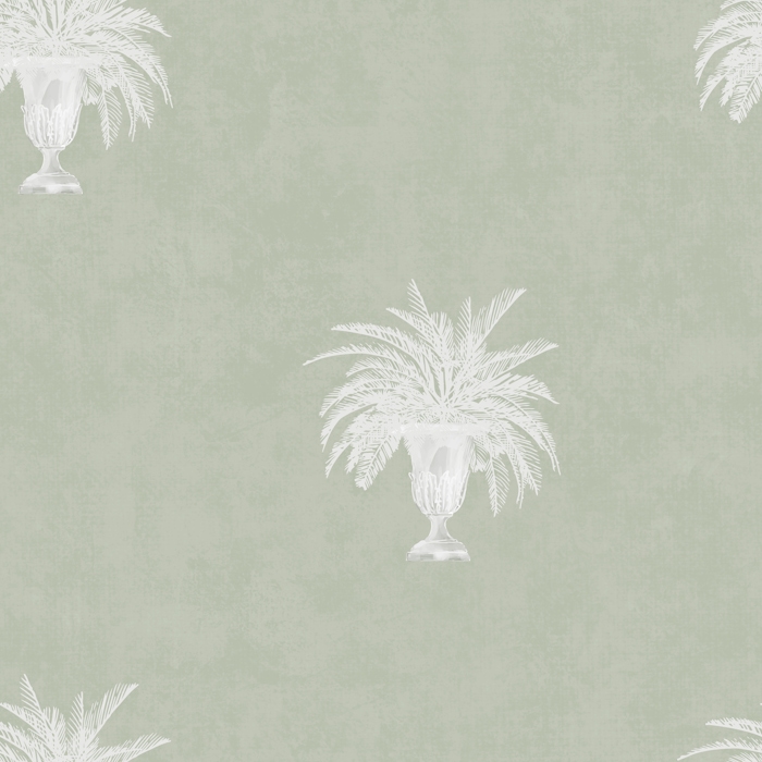 Papel pintado Mediterranean Palm Trees & Urns