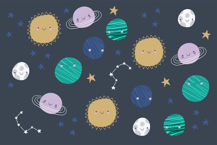 Cute Planets Wallpaper - happywall.com