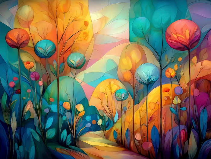 Vibrant Forest Dreamscape Wallpaper - Happywall.com