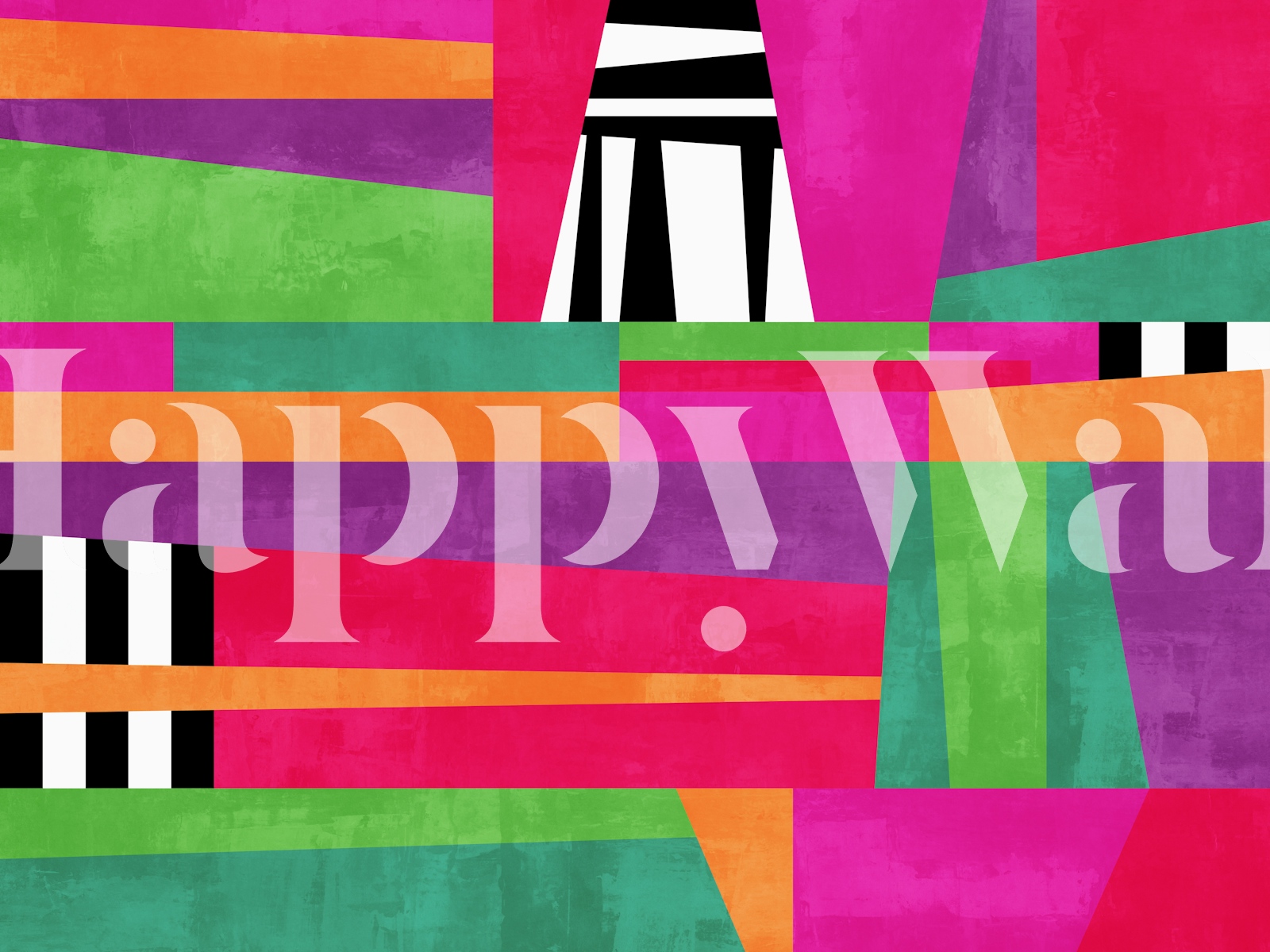 Vivid Retro Geometrics Wallpaper | Happywall.com