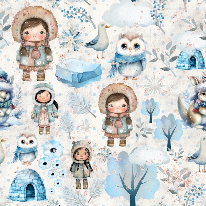 Eskimo Cute Arctic Adventure Wallpaper