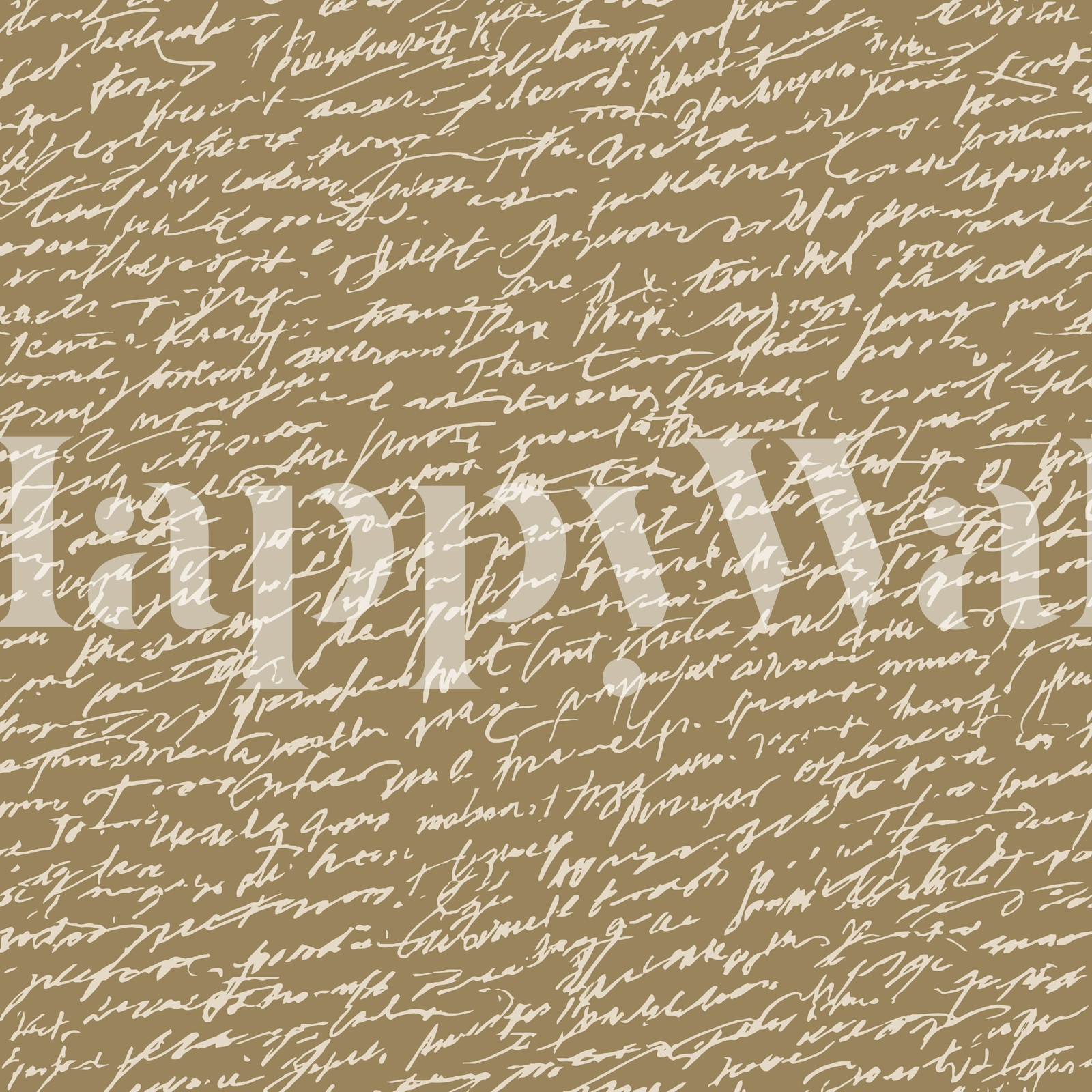 Brown Script Wallpaper for Modern Decor