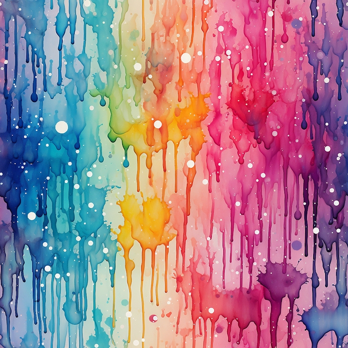 Rainbow Color Drip Wallpaper for Kids Room