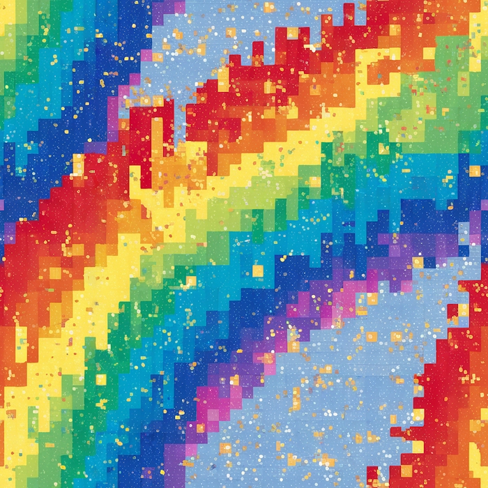 Rainbow Pixels Wallpaper | happywall.com