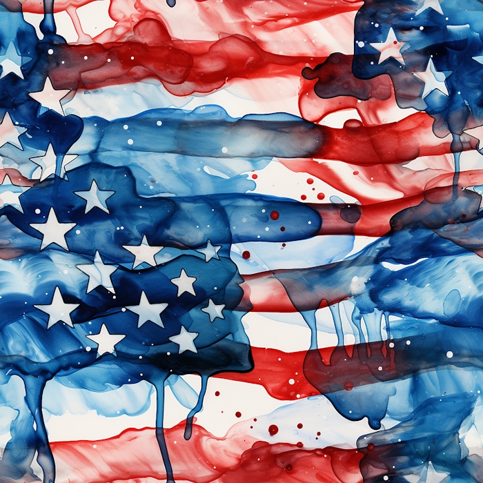 Red Blue Stars Stripes Art Wallpaper