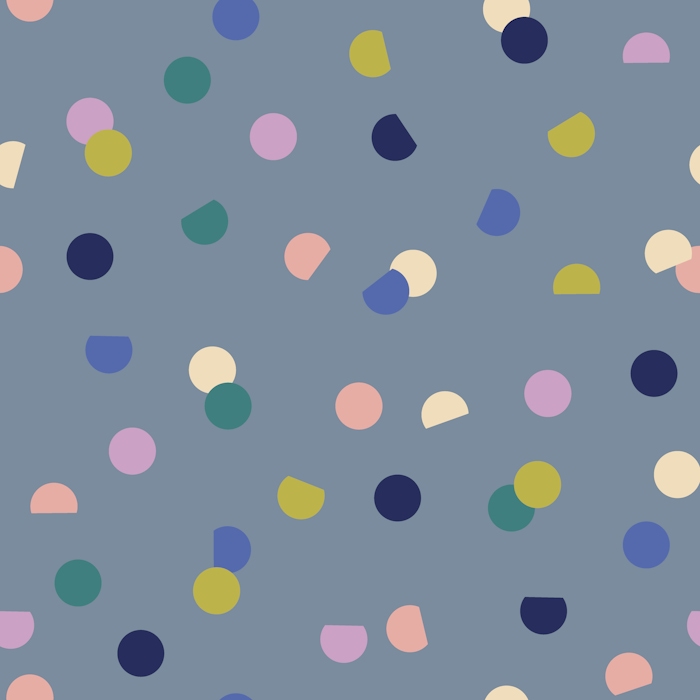 Petrol Blue Grey Confetti Spots Wallpaper