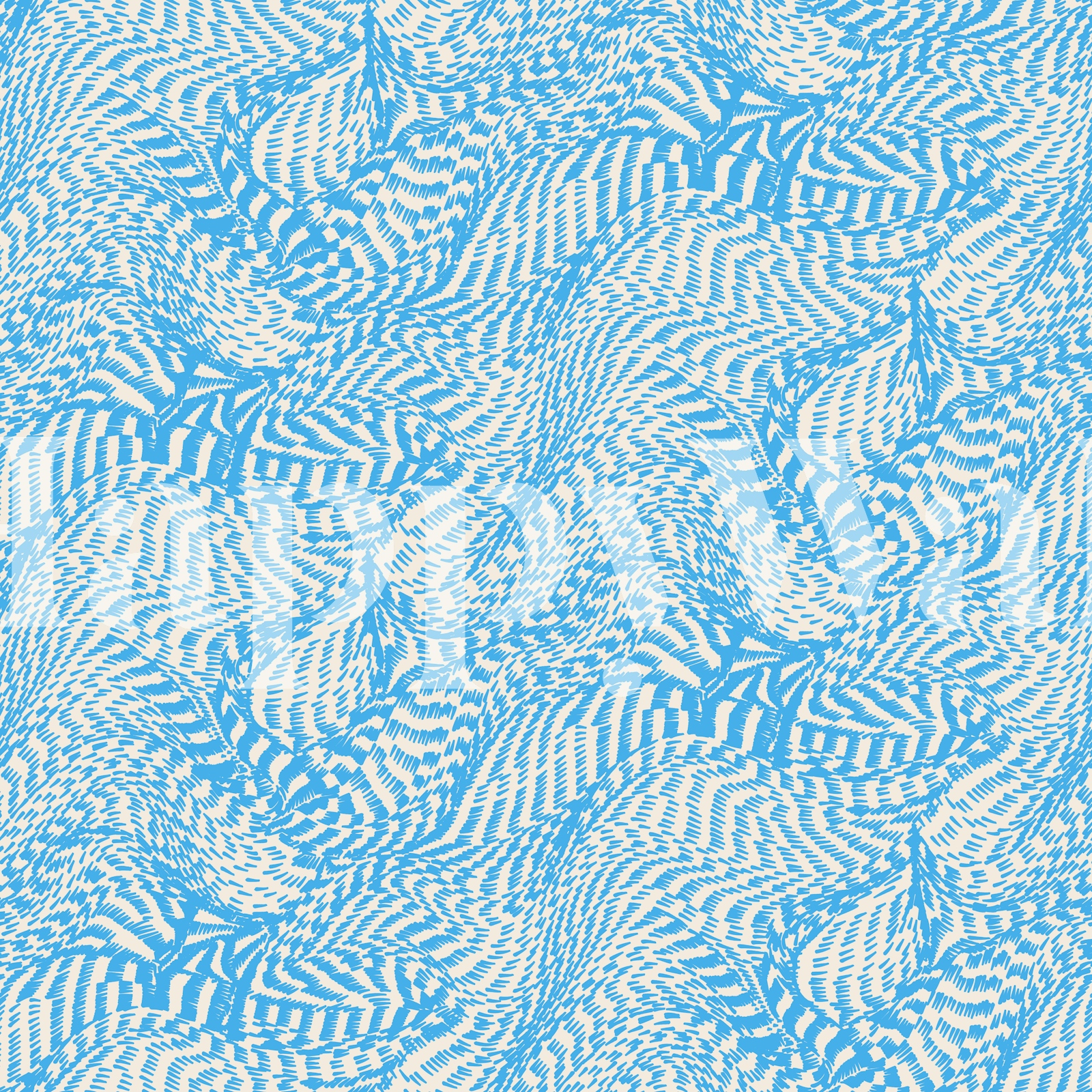Vibrant Abstract Skyblue Waves - Happywall.com