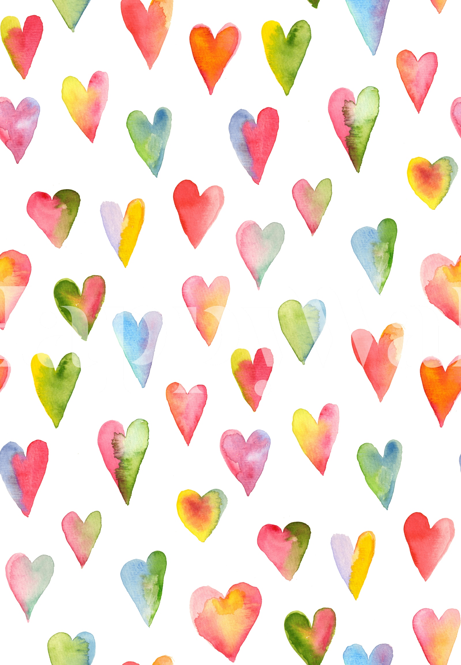 Colorful Heart Pattern Wallpaper for Kids