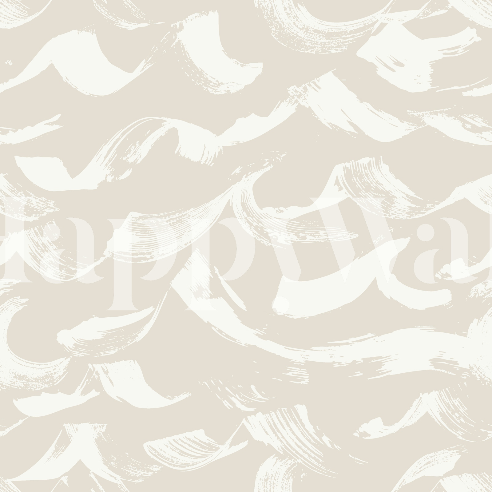 Graphic Marks Ocean Waves Beige Wallpaper | Happywall