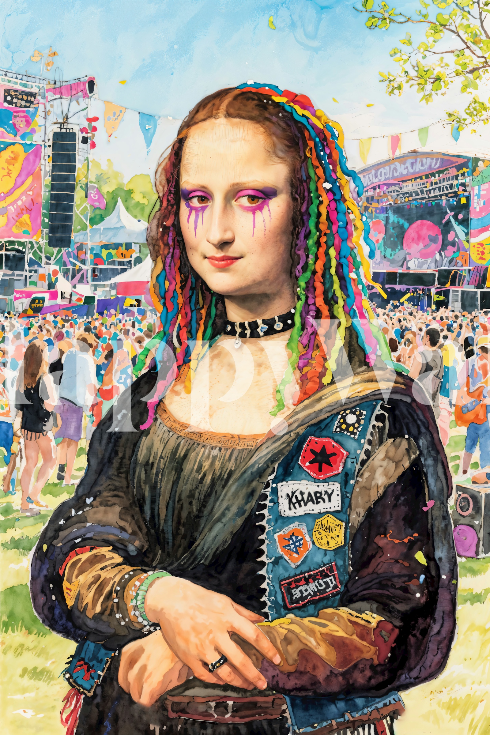Sassy Mona Lisa Punk Wallpaper - Happywall.com