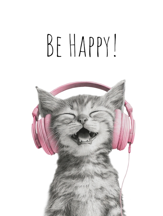 Cool Cat - Be Happy - pink Tapete
