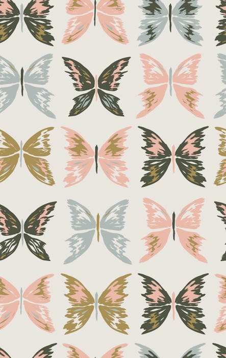 Pink and Green Butterfly Wallpaper