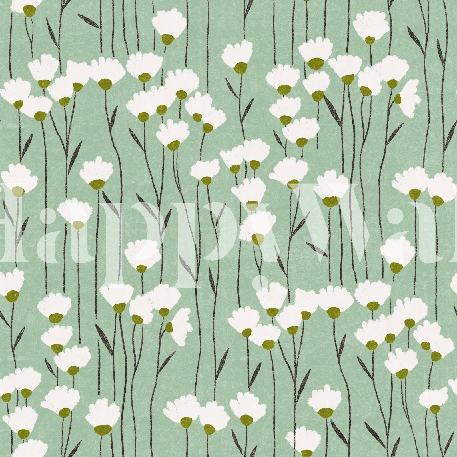 Prudie - Green Wallpaper | Happywall