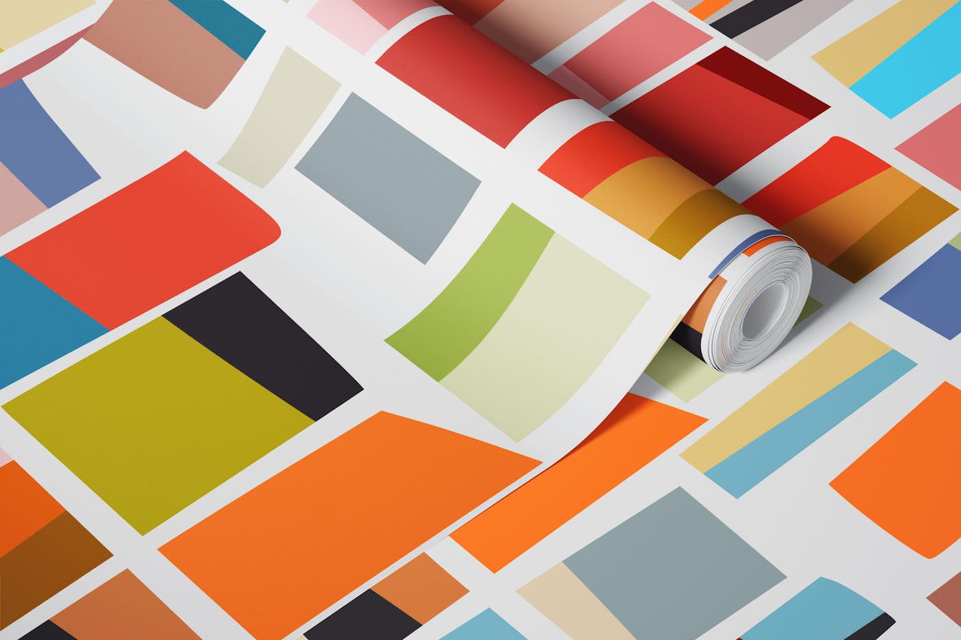 Colorful Geometric Block Wallpaper
