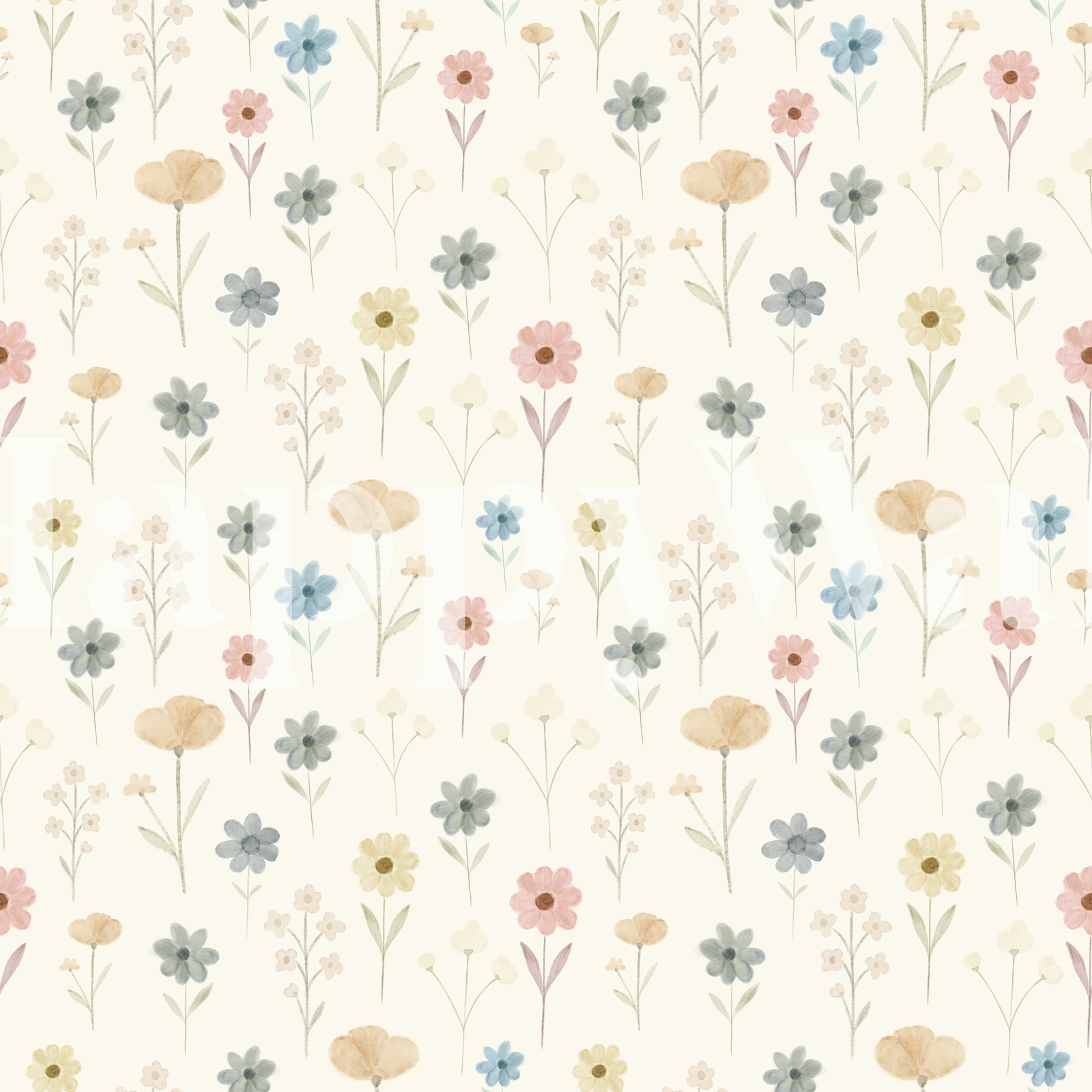 Pastel Watercolor Spring Flower Behang