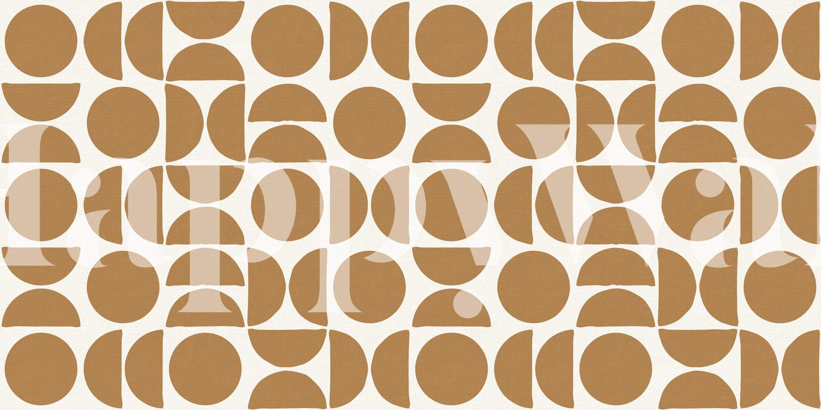 Mustard Circle Shapes Wallpaper | happywall.com
