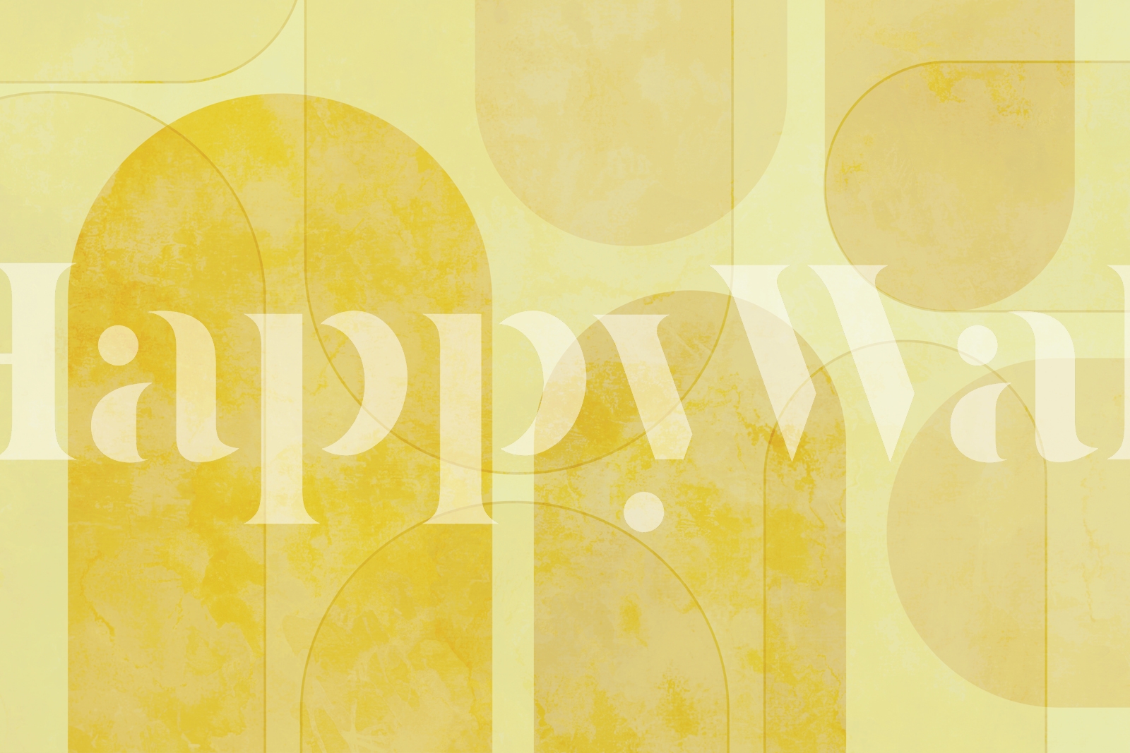Butter Yellow Mid Century Geo Wallpaper | happywall.com