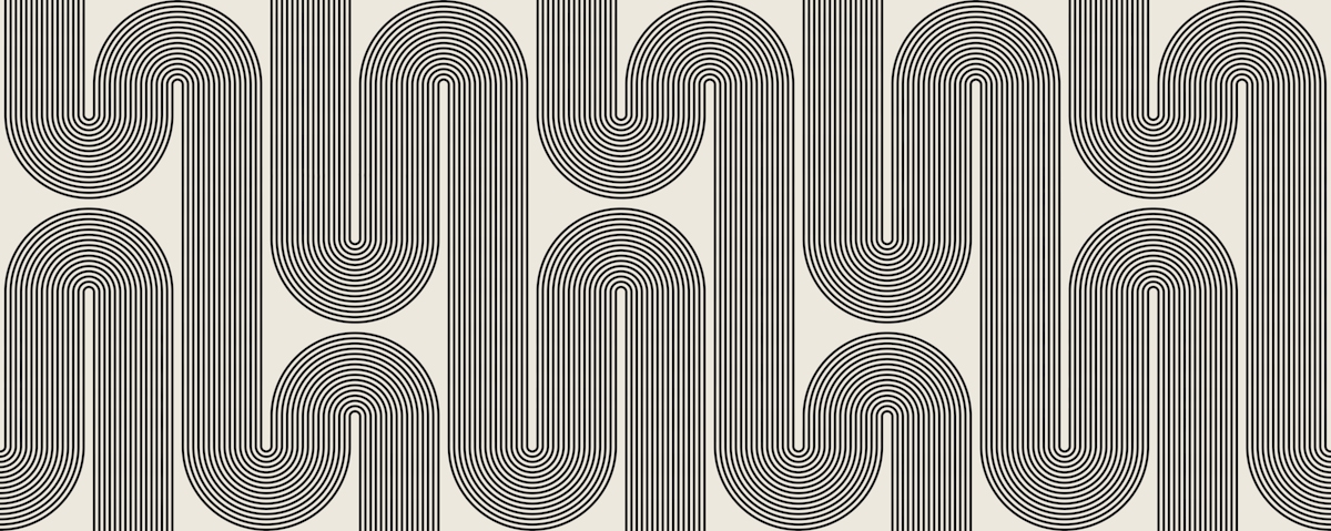 Retro Waves Black and White - happywall.com