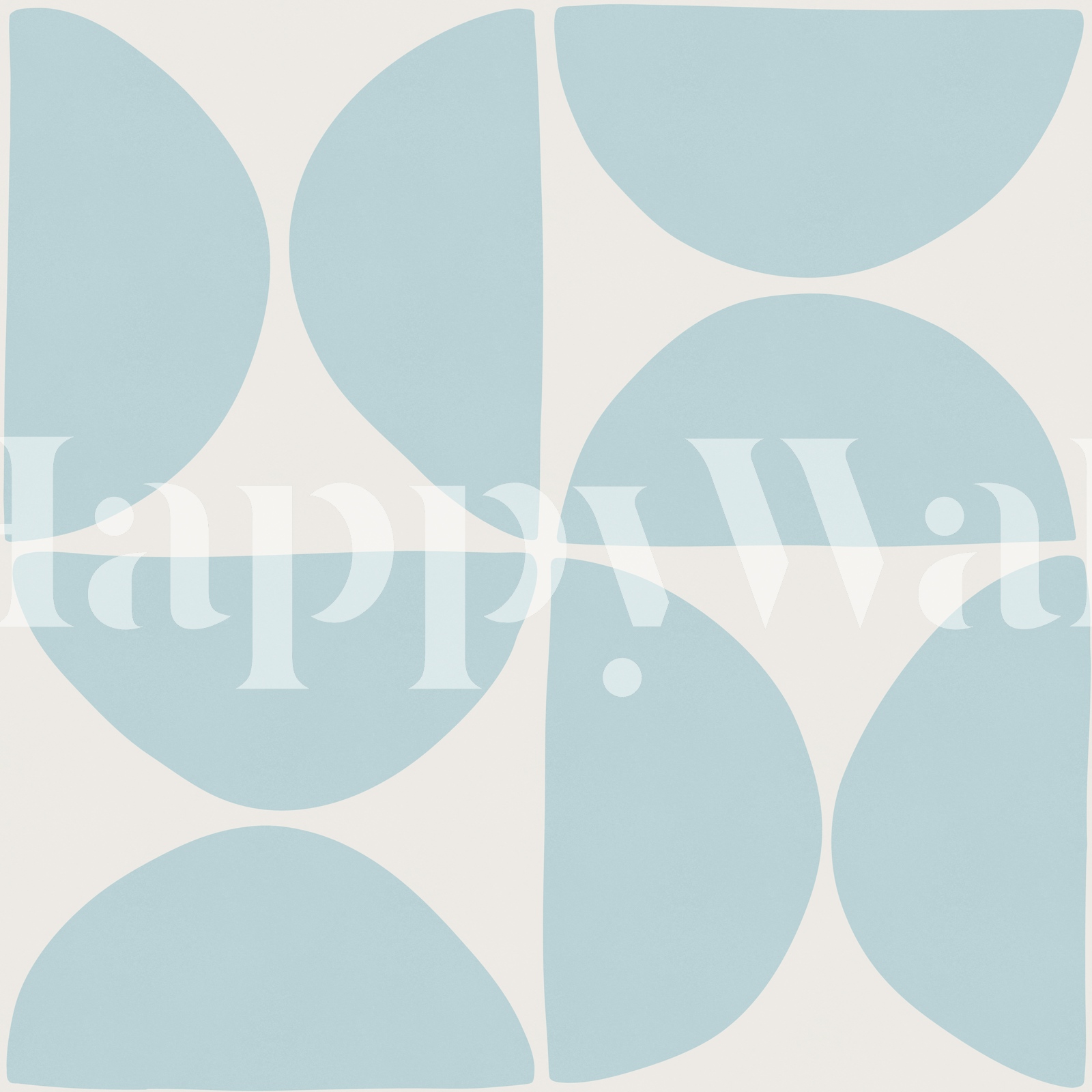 Retro Scandi Geometric Shapes - Soft Blue Wallpaper