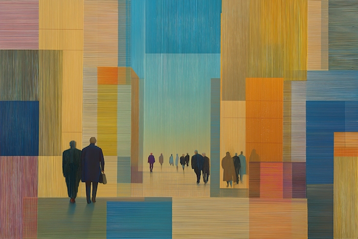 Urban Passage Through Colorful Geometry - Happywall.com