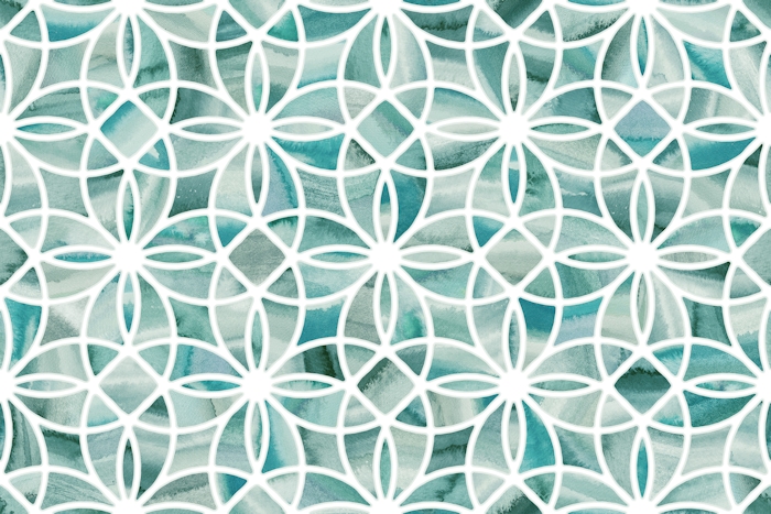 Jade Green Geometric Wallpaper